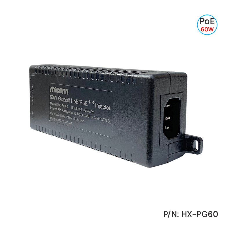 Bộ cấp nguồn PoE injector 60W HX-PG60 băng thông Gigabit